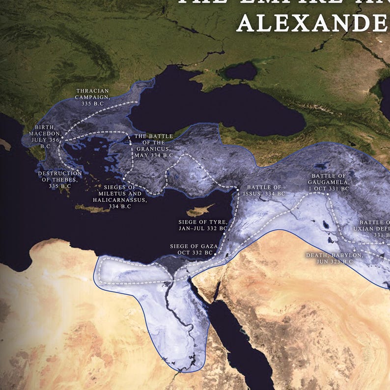 Alexander the Great's Empire Map Poster - Etsy