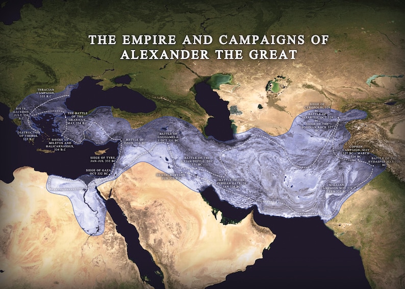 Alexander the Great's Empire Map Poster - Etsy