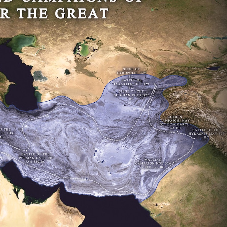 Alexander the Great's Empire Map Poster - Etsy