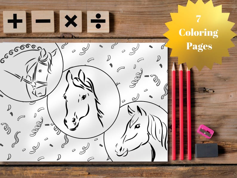 Editable Horse Coloring Sheet Pages Template Birthday Activity Decor ...