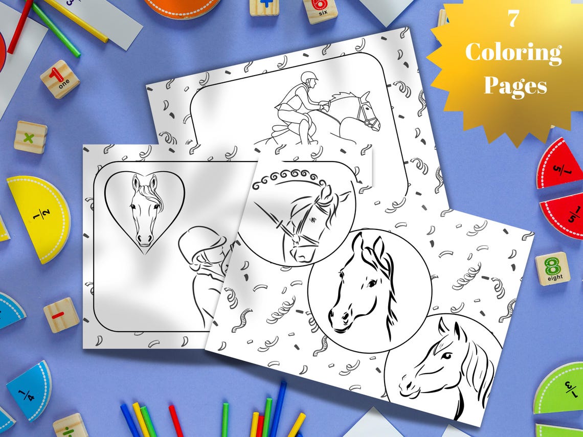 Editable Horse Coloring Sheet Pages Template Birthday Activity Decor ...