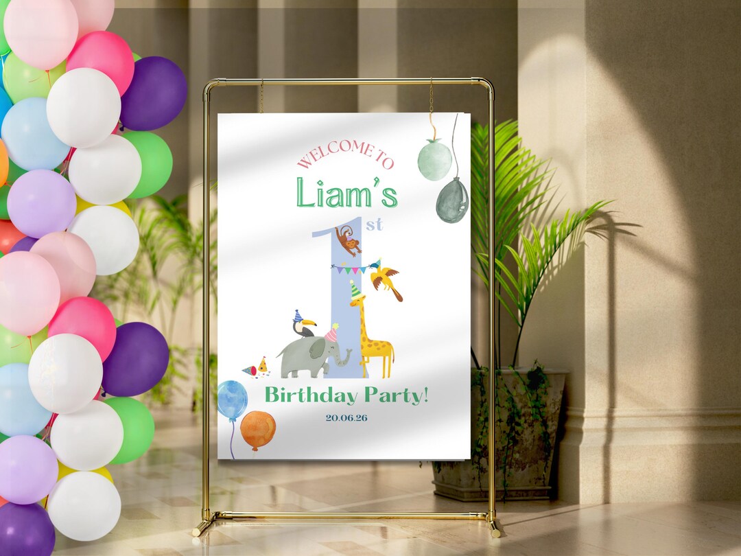 Welcome Sign 1st Birthday First Birthday Welcome Sign for Birthday ...