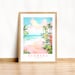 Florida Travel Poster Sunshine State Print Retro Pink Orange Teal Beach ...