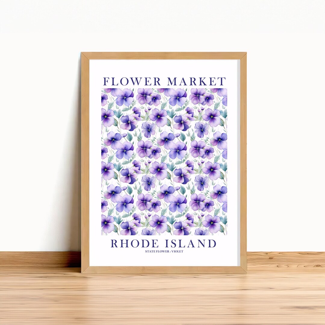 Rhode Island Violet State Flower Print Purple Floral Wildflower Wall ...