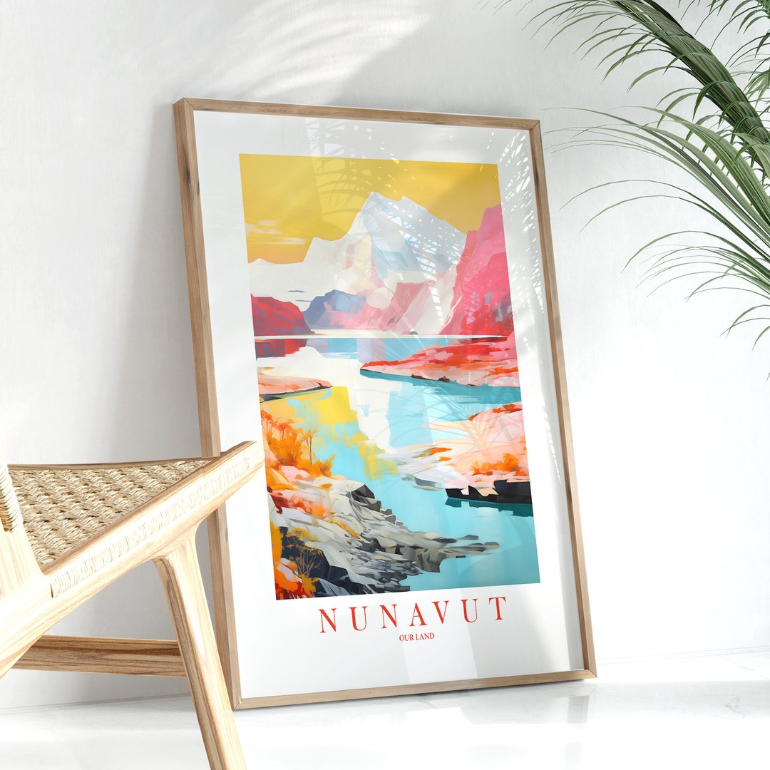 Nunavut Poster, Northern Canada Travel Print Print Arctic Province ...