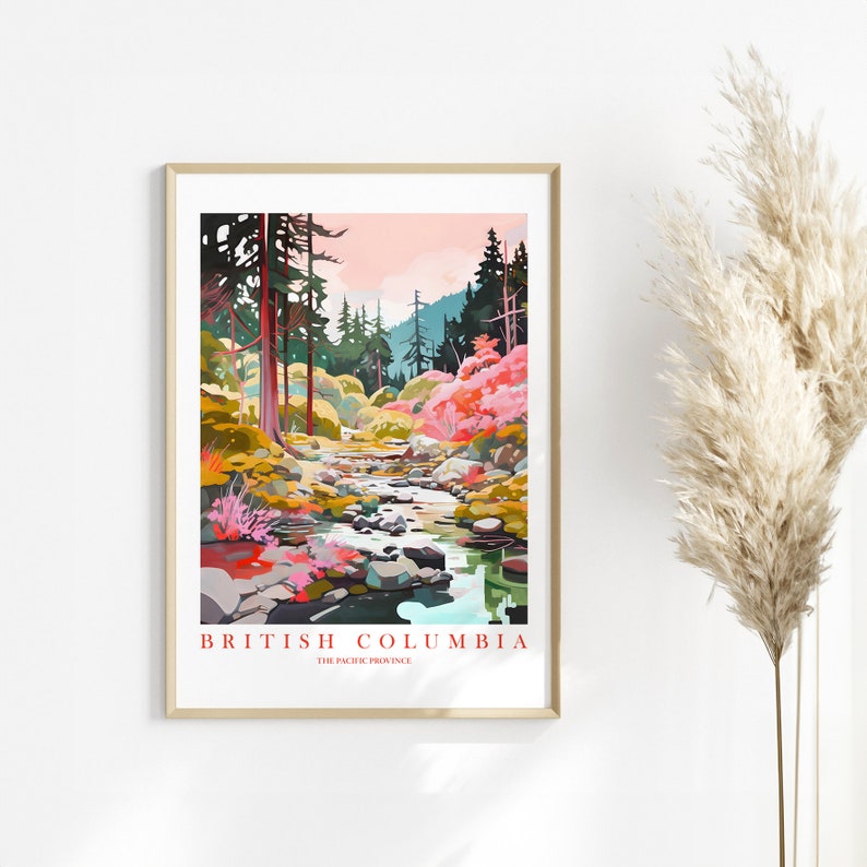 BC Travel Poster, British Columbia Canada Wall Art Print Pacific ...