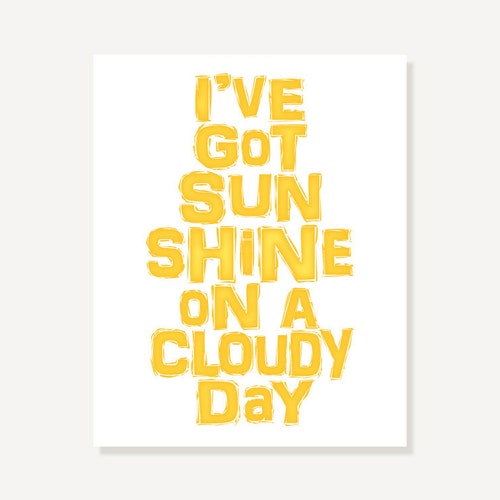 Sunshine on A Cloudy Day Music Wall Art Song Lyric Print - Etsy