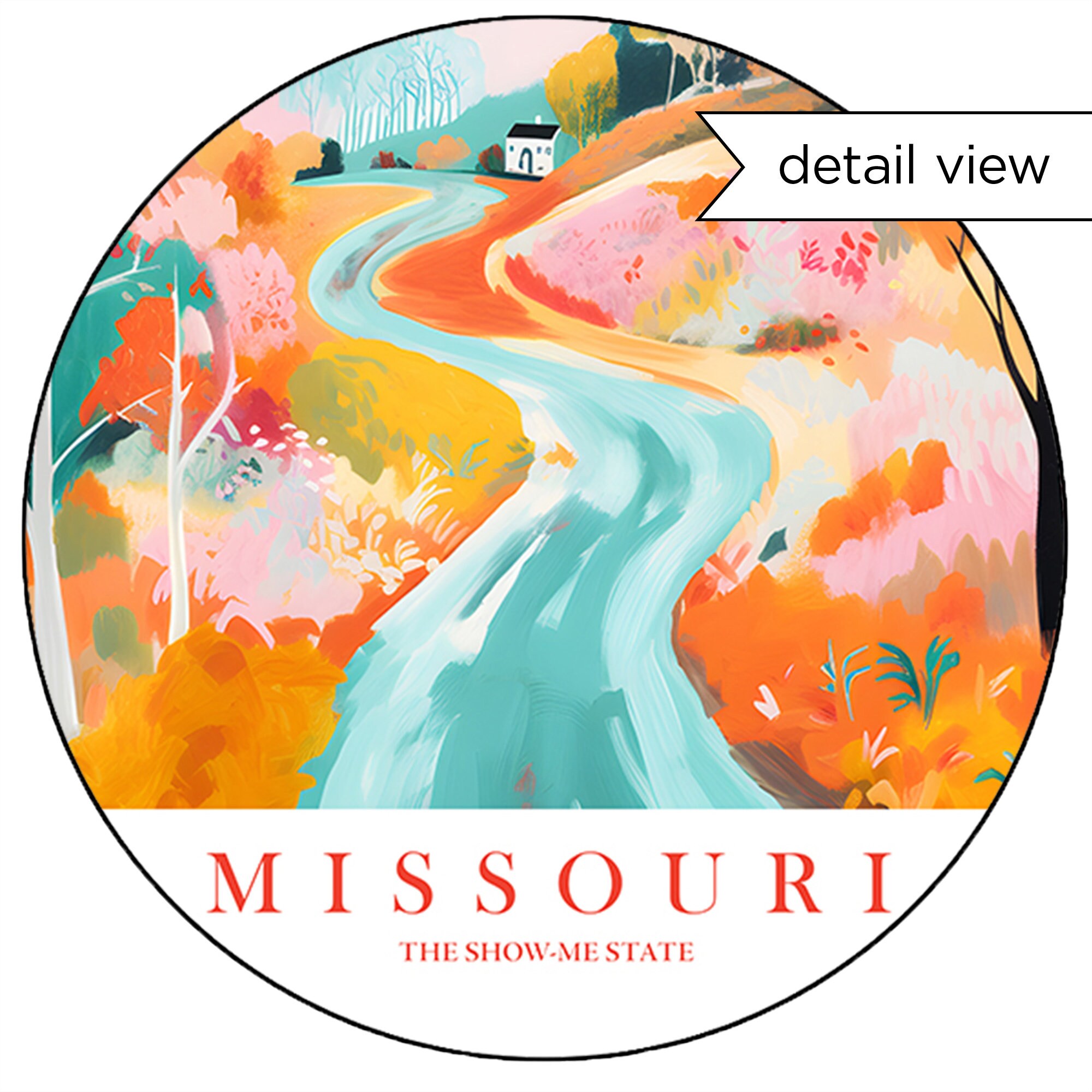 Missouri Pink Orange Retro Travel Poster Show Me State Print Motto ...