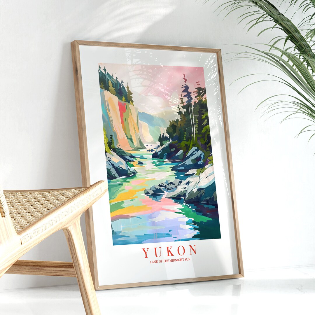 Yukon Travel Poster, Northern Canada Wall Art Print Arctic Province ...