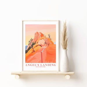 Angels Landing Print, Zion National Park Poster, Gift Student Utah ...