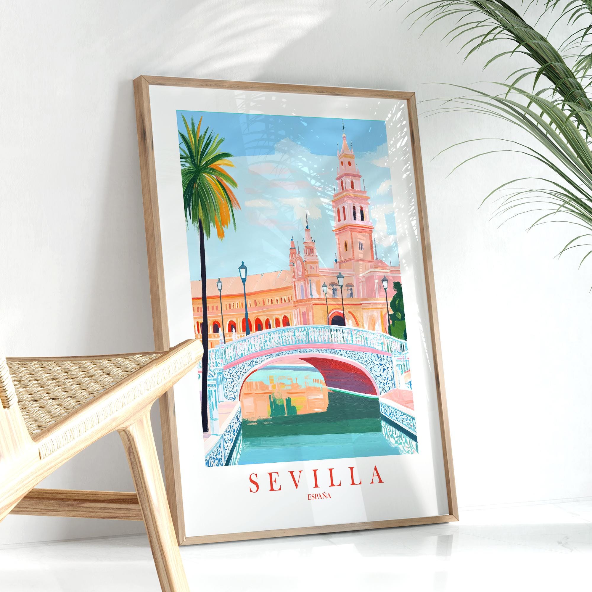 Sevilla Espana Travel Print, Seville Spain Digital Poster Spanish City ...