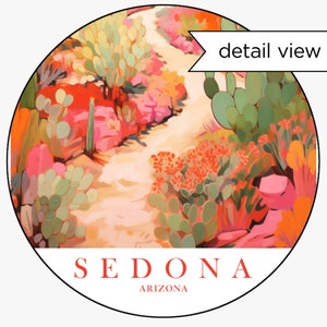 Sedona Print Travel Poster Retro State Arizona Painted Desert Print ...