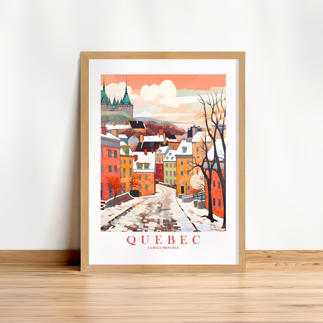 Quebec Travel Poster Ville De Quebec City Wall Art Print La Belle ...