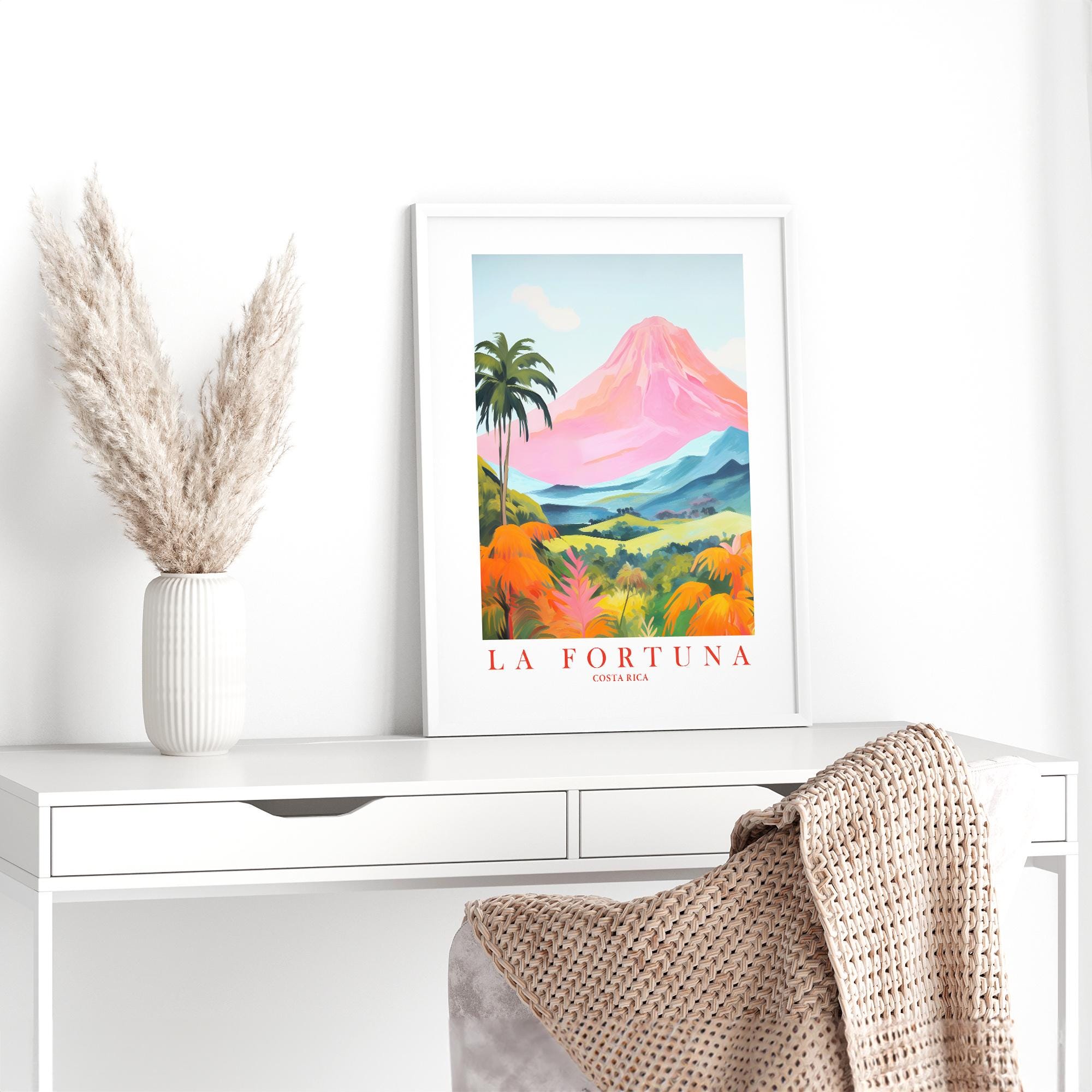 Costa Rica Travel Print, Arenal Volcano Poster, La Fortuna Landscape ...