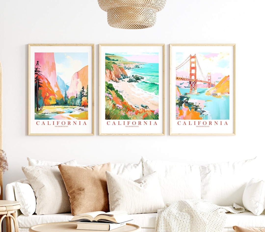 California State Travel Posters, Set of 3 Northern California Wall Art ...
