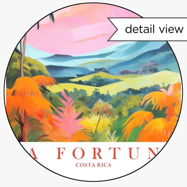 Costa Rica Travel Print, Arenal Volcano Poster, La Fortuna Landscape ...