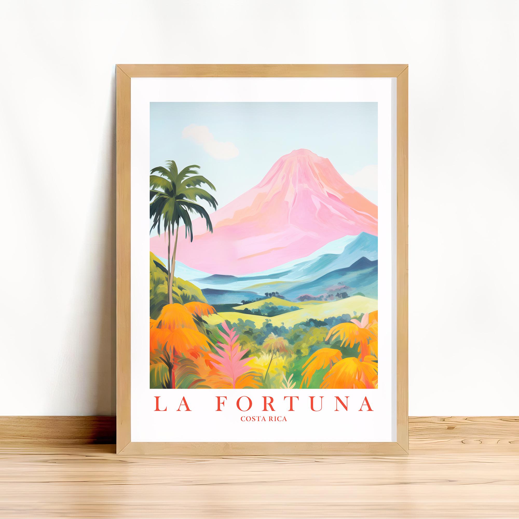 Costa Rica Travel Print, Arenal Volcano Poster, La Fortuna Landscape ...
