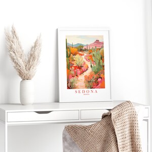 Sedona Print Travel Poster Retro State Arizona Painted Desert Print ...