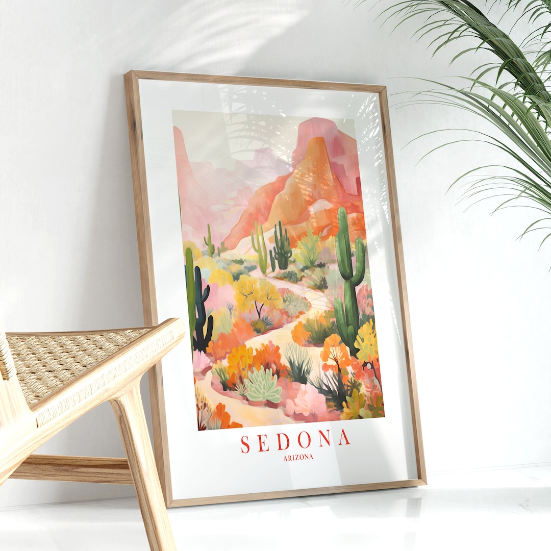 Sedona Travel Poster Retro State Arizona Picture Painted Desert Print ...