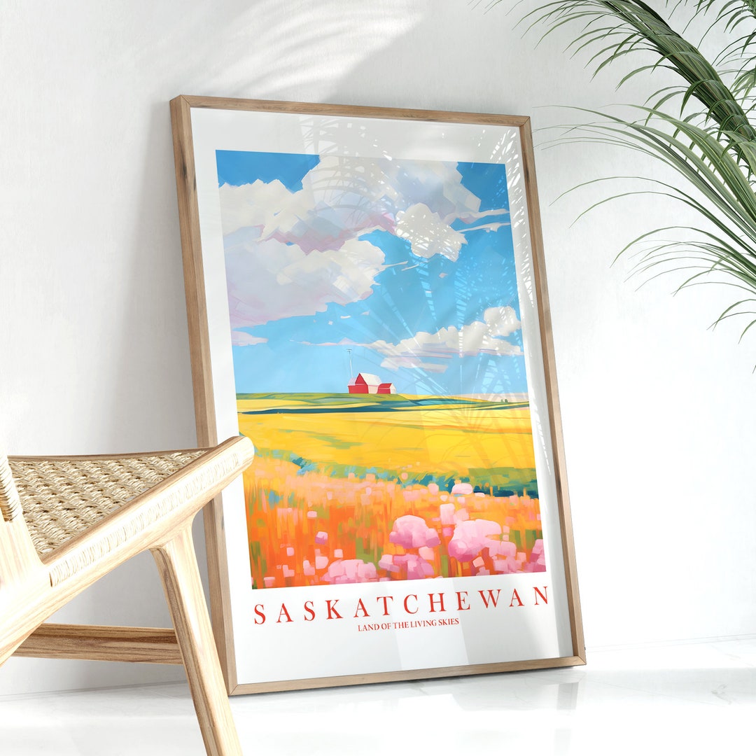 Saskatchewan Travel Poster Prairie Wall Art Print Sask SK Province ...