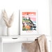 Maine Pink Orange Retro Travel Poster Pine Tree State Print Motto ...