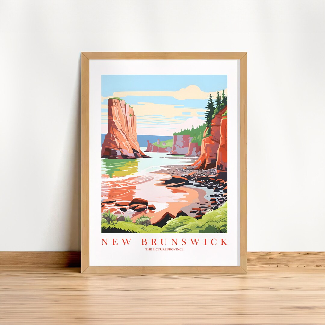 New Brunswick Travel Poster Bay of Fundy Wall Art Print Picture ...