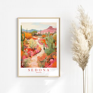 Sedona Print Travel Poster Retro State Arizona Painted Desert Print ...