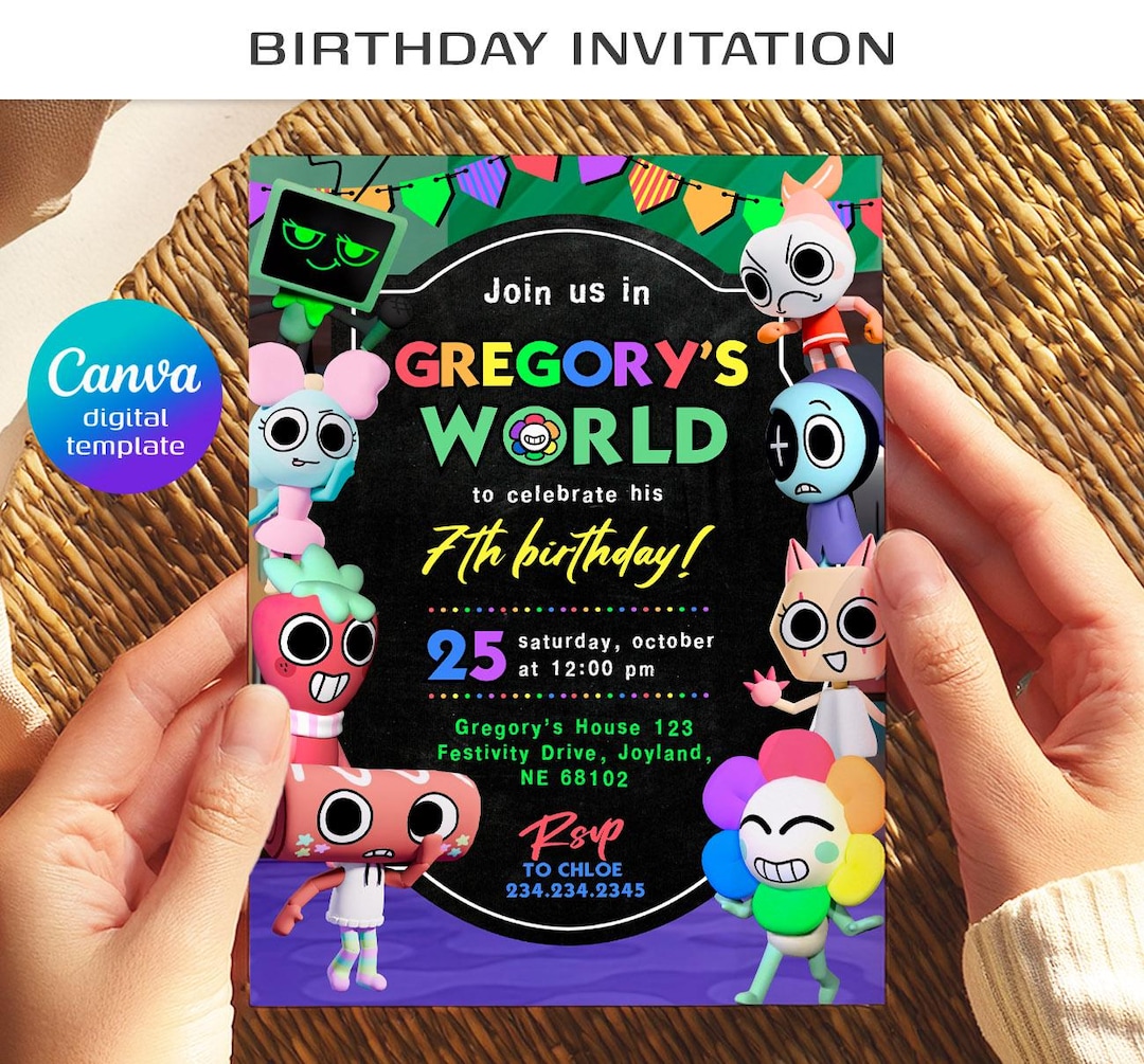 Dandy's World Birthday Invitation, Dandy Twisted Toon Birthday ...