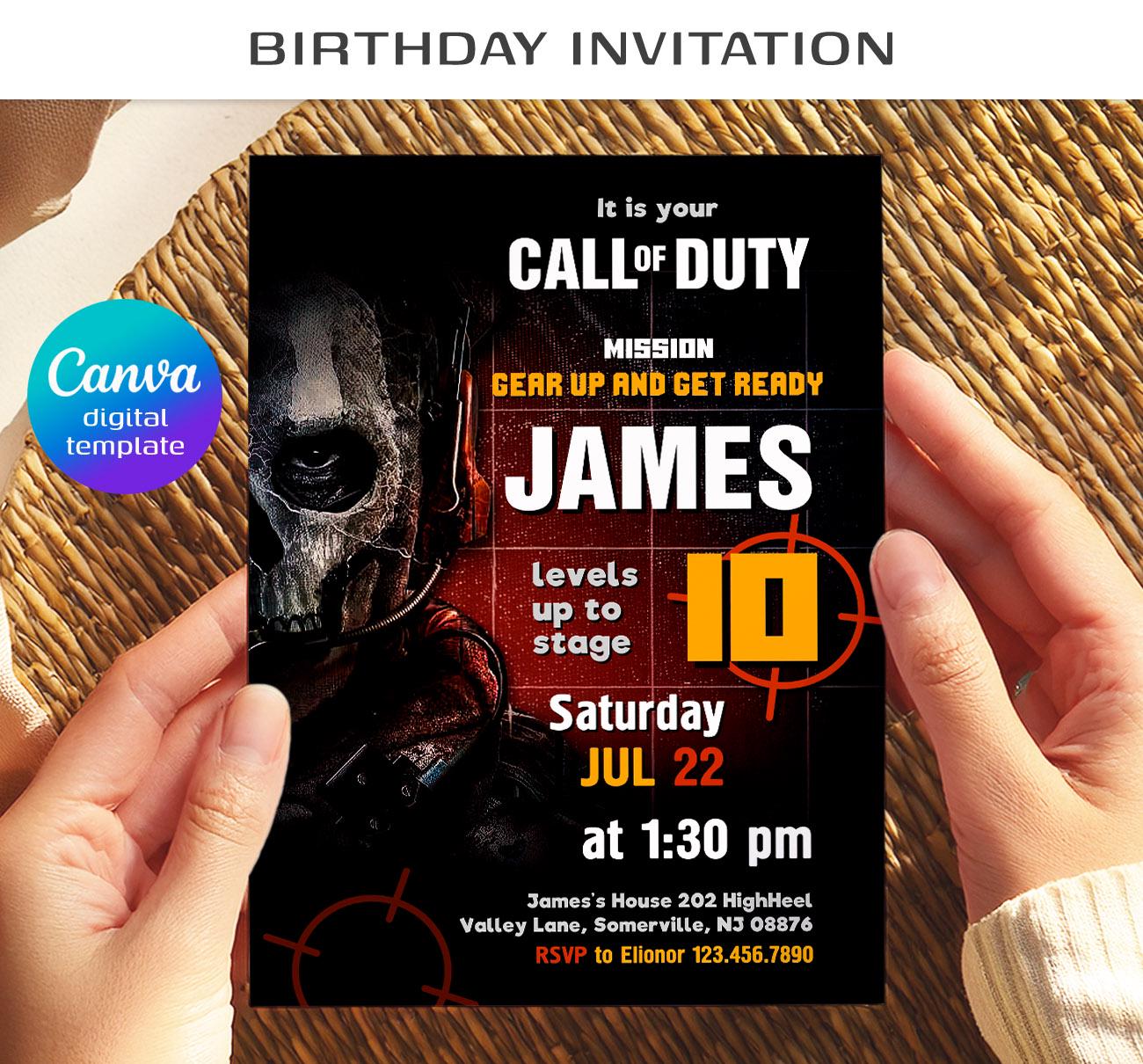 Gamer Birthday Invitation, Printable Editable Invite, Video Game Party ...