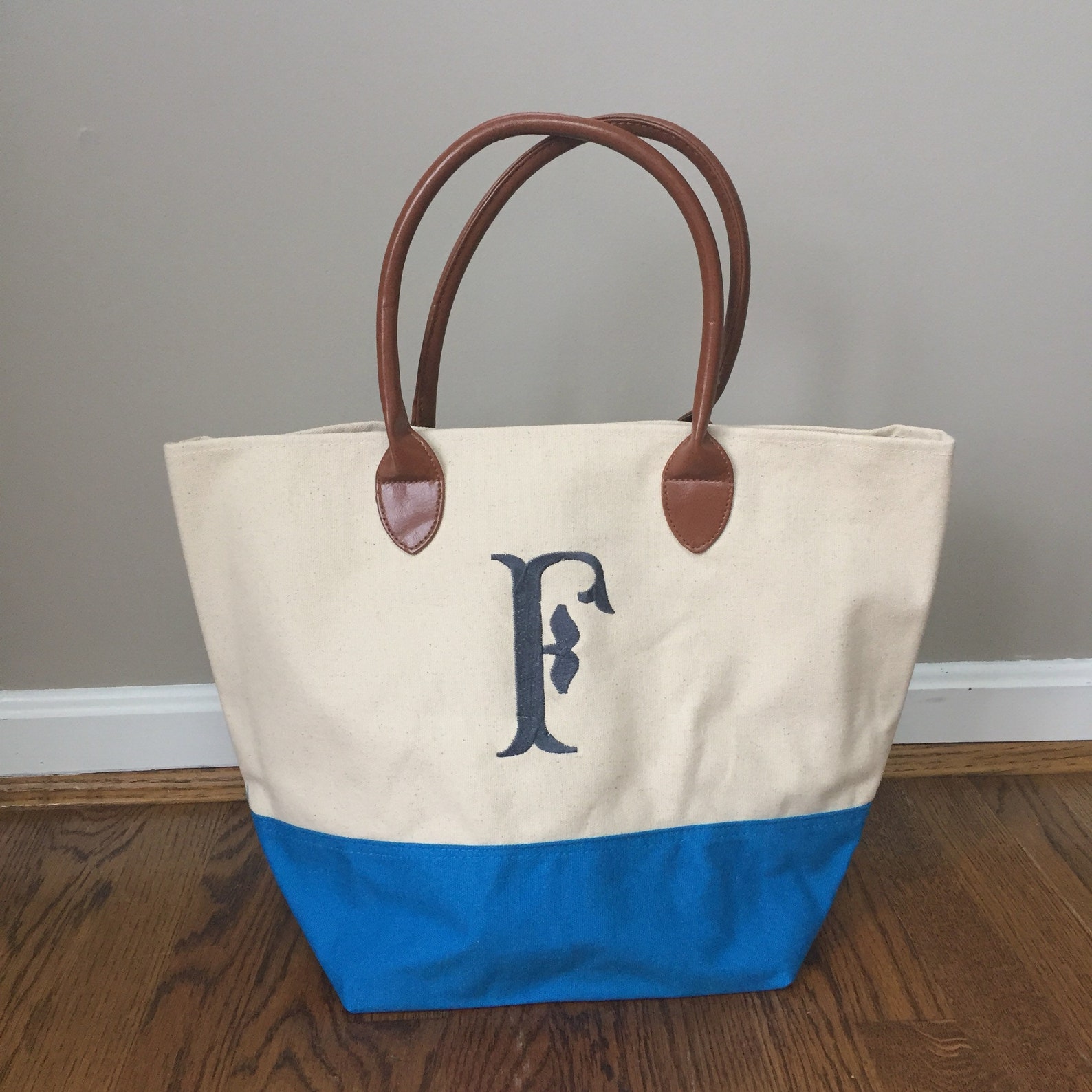 Monogram Tote Monogram Tote Bag Monogrammed Tote | Etsy