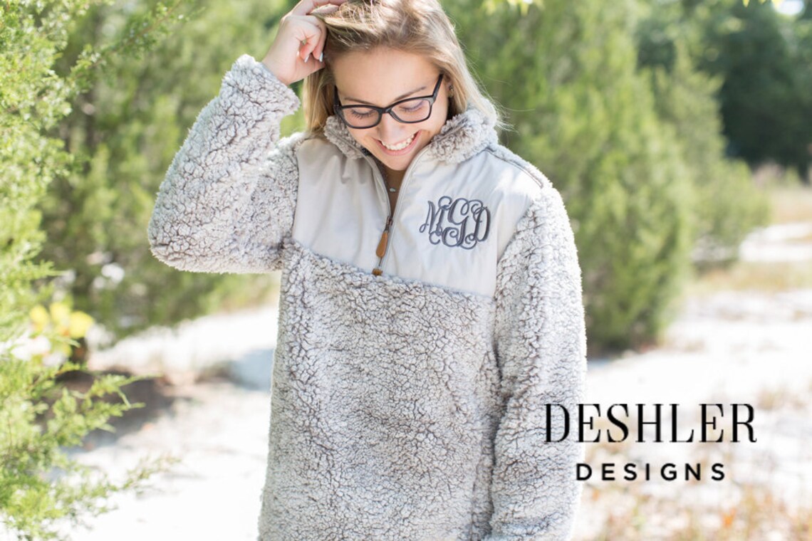 Monogram Sherpa monogram Sherpa pullover Sherpa pullover | Etsy