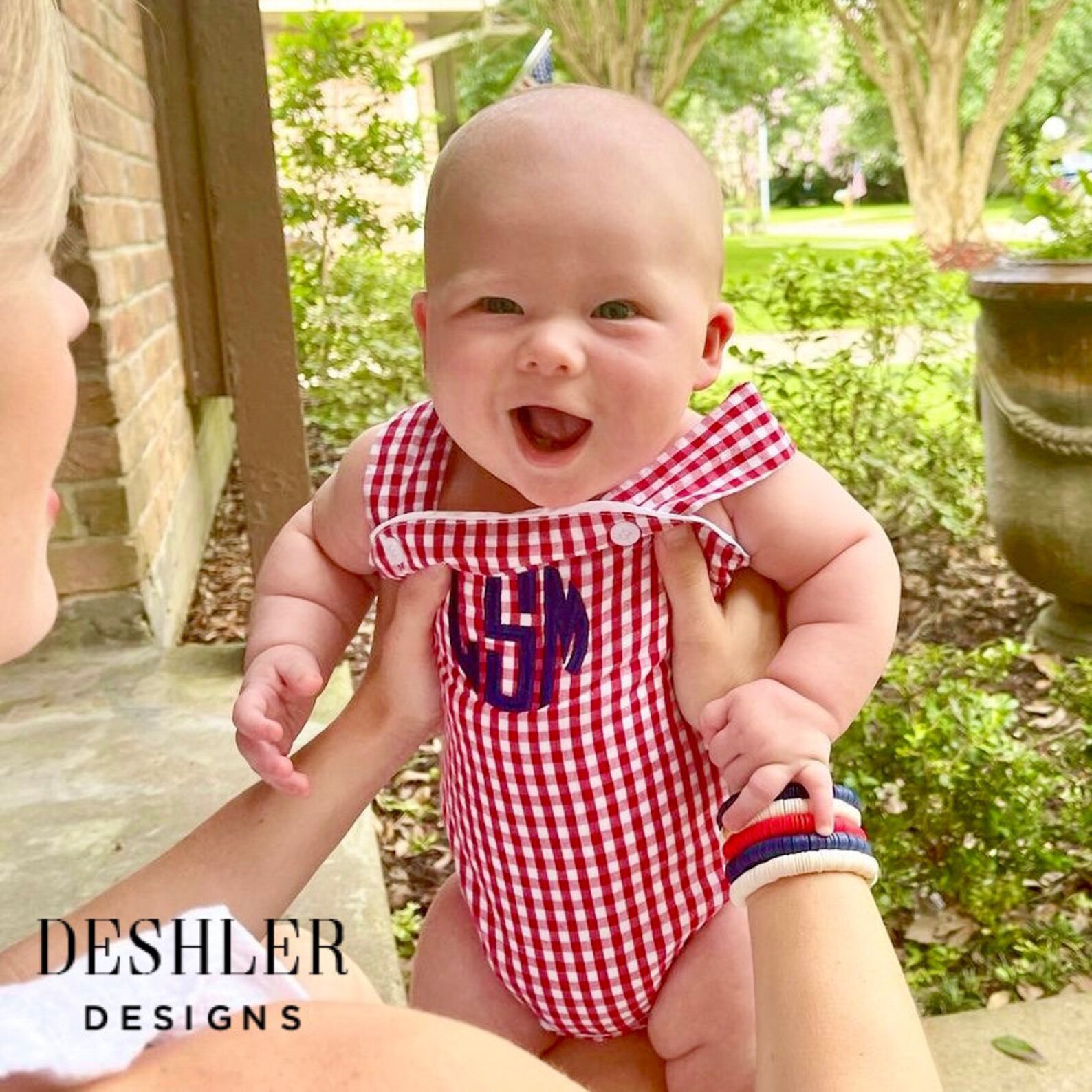 Boys Gingham Sunsuit Monogram Sunsuit Gingham Sunsuit | Etsy