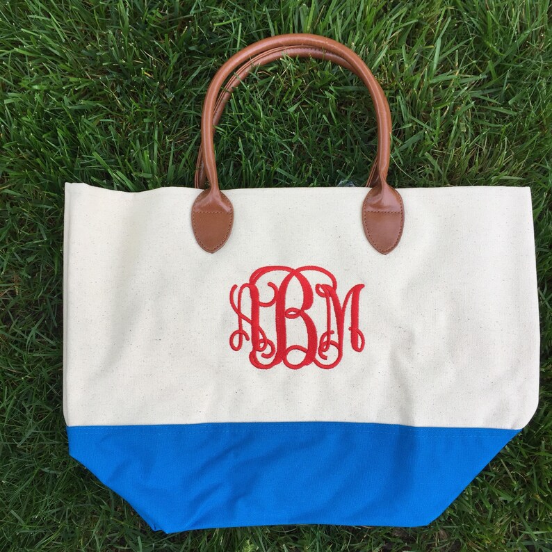 Monogram Tote Monogram Tote Bag Monogrammed Tote - Etsy