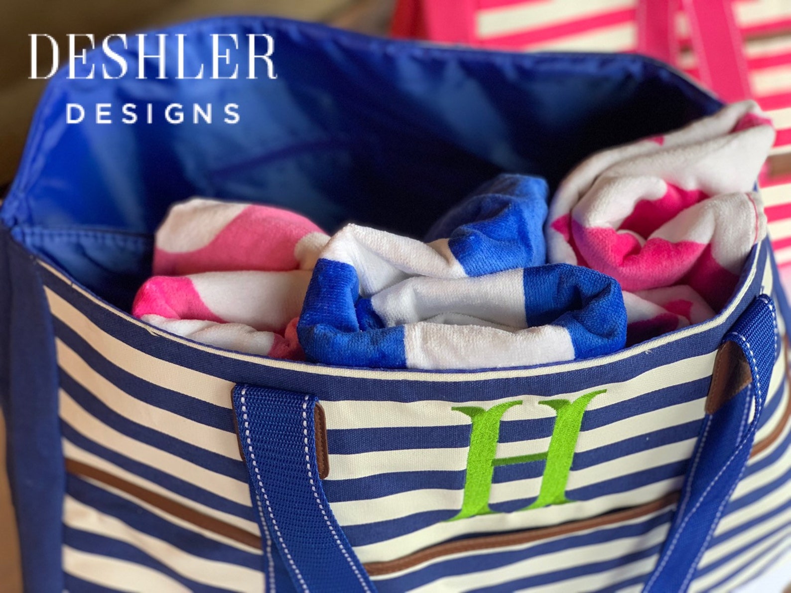 Monogrammed Beach Bag Family Beach Bag Large Beach Bag - Etsy