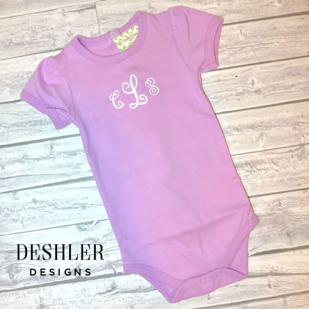 Monogram Purple Onsie, Monogrammed Purple Onsie, Monogram Purple ...