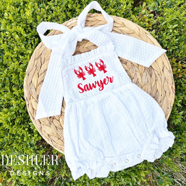 Girls Crawfish Bubble, Baby Girl Crawfish Outfit, Toddler Girl Crawfish ...