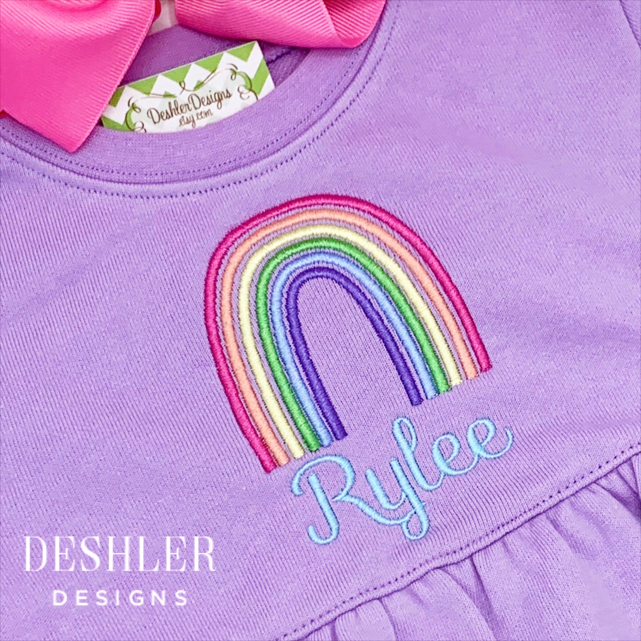 Personalized Rainbow Sweatshirt, Girls Personalized Sweatshirt, Rainbow ...