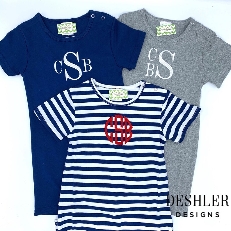 Boys Monogram Romper, Monogram Boys Romper, Monogram Romper ...