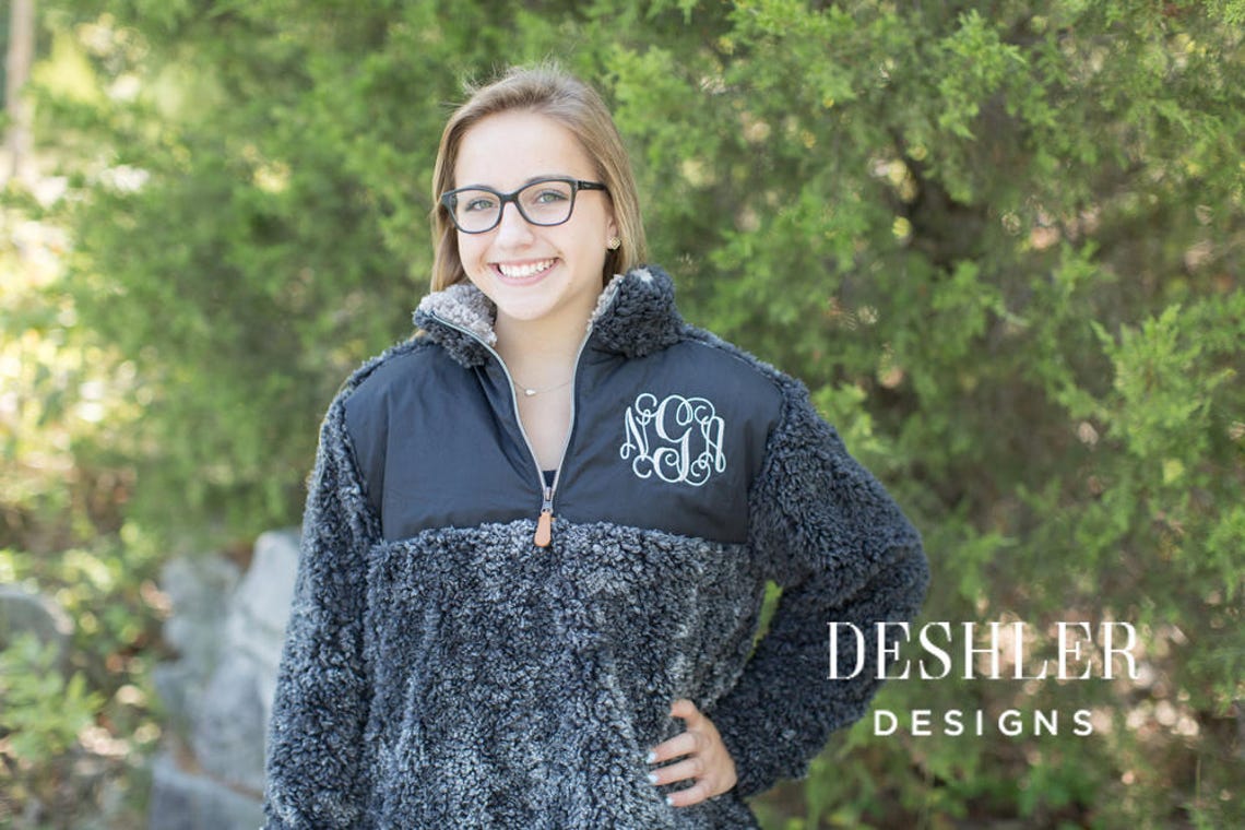 Monogram Sherpa monogram Sherpa pullover Sherpa pullover | Etsy