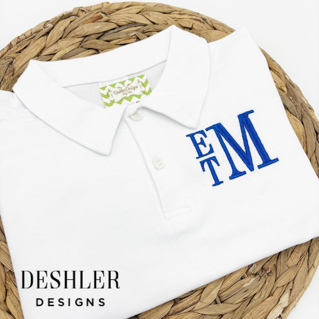 Boys Monogram Polo, Boys Monogrammed Top, Boys Monogram Shirt, Boys ...