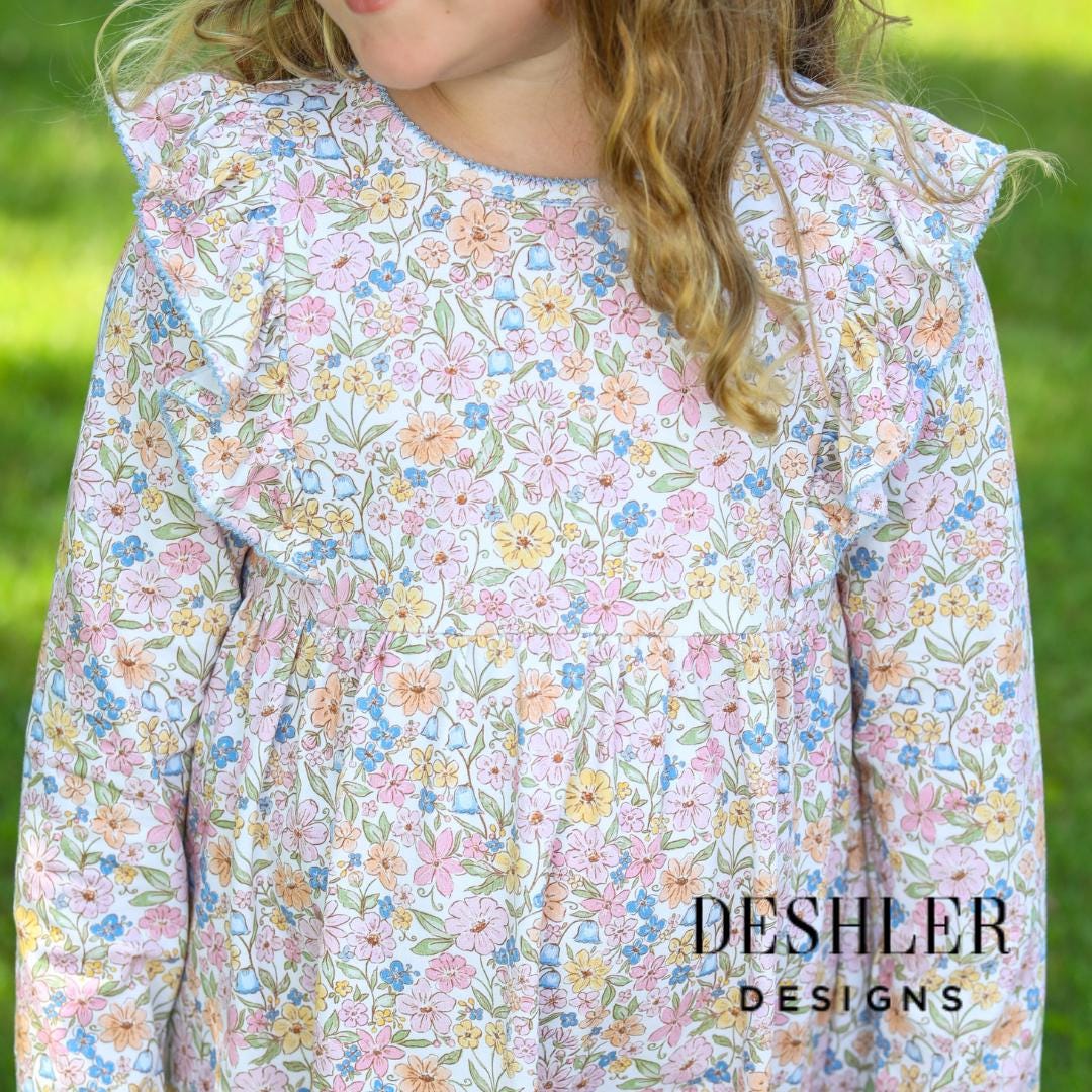 Floral Dress, Monogram Floral Dress, Monogram Dress, Monogram Ruffle ...