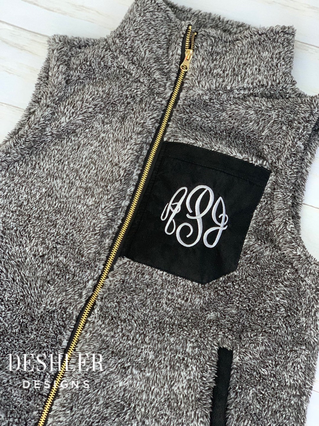 Sherpa Vest, Monogram Sherpa Vest, Monogrammed Sherpa Vest, Monogram ...