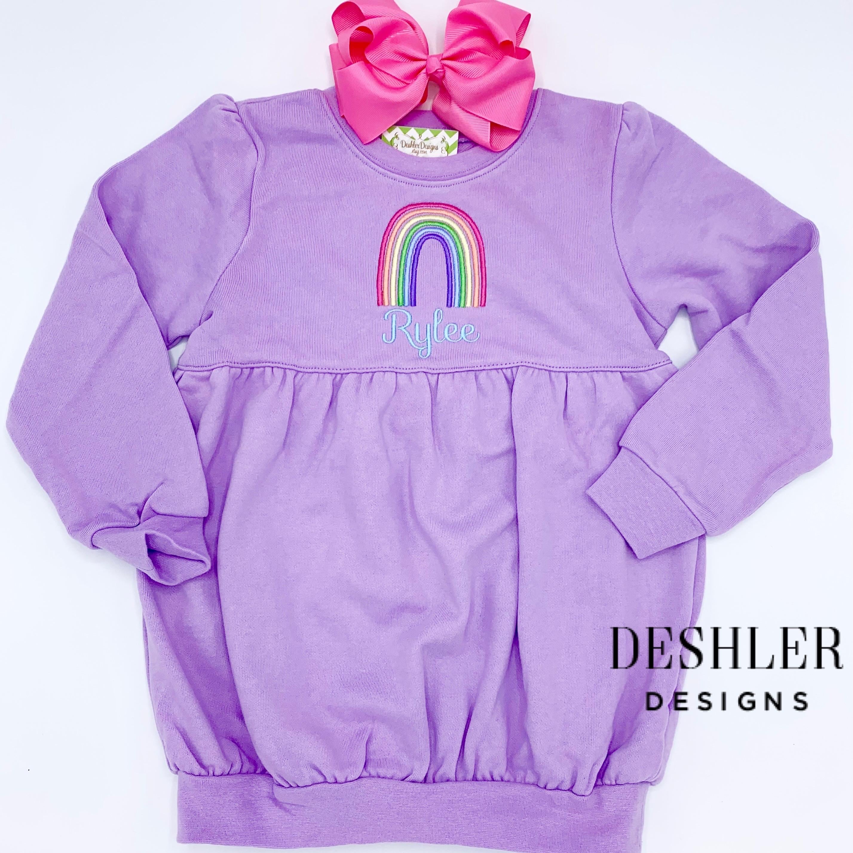 Personalized Rainbow Sweatshirt, Girls Personalized Sweatshirt, Rainbow ...