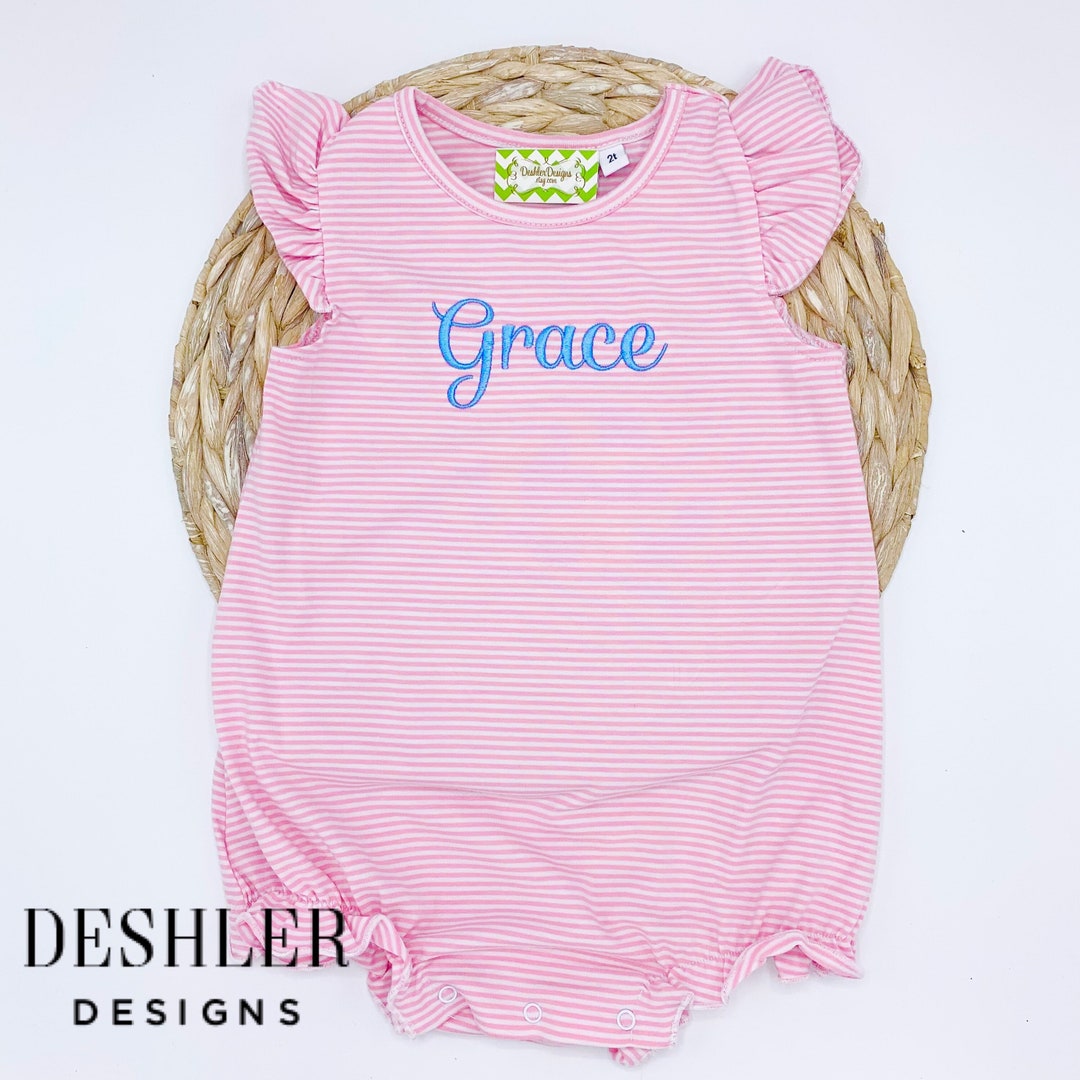 Pink Bubble, Baby Girl Bubble, Pink Monogram Bubble, Girls Monogram ...