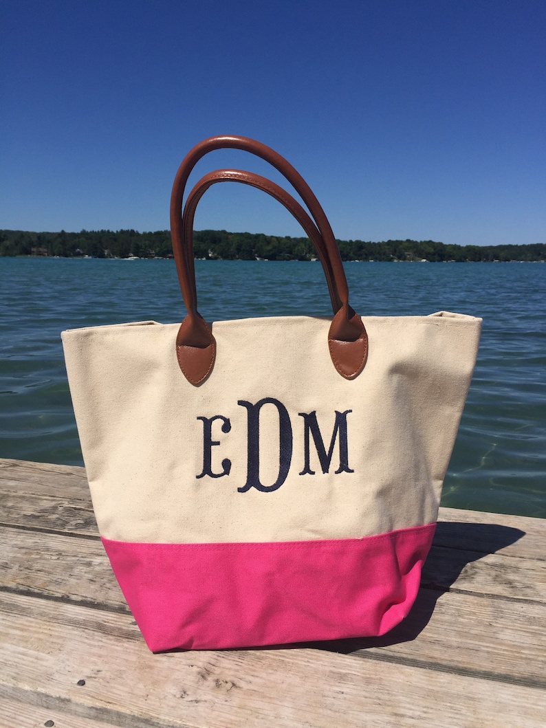 Monogram Tote Monogram Tote Bag Monogrammed Tote - Etsy