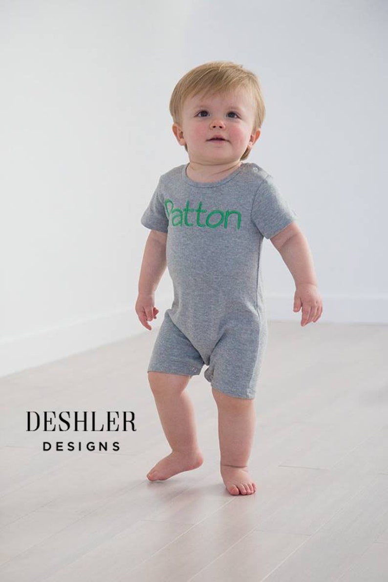 Boys Monogram Romper Monogram Boys Romper Monogram Romper - Etsy