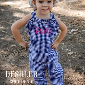 Girls Crawfish Outfit, Monogram Crawfish Outfit, Crawfish Overalls ...