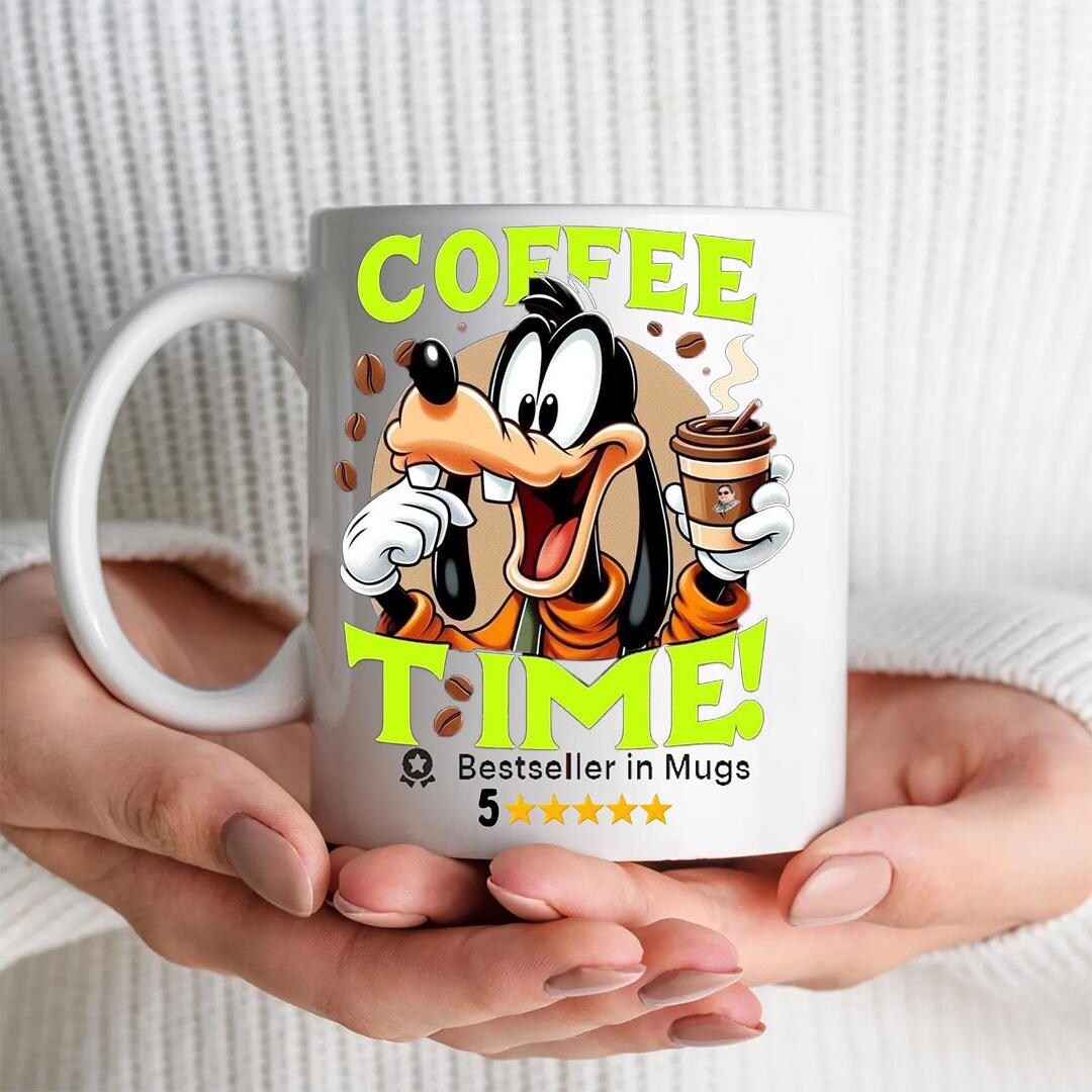 Funny Cartoon Coffee Mug, Goofy Style Coffee Time Cup, Hilarious ...