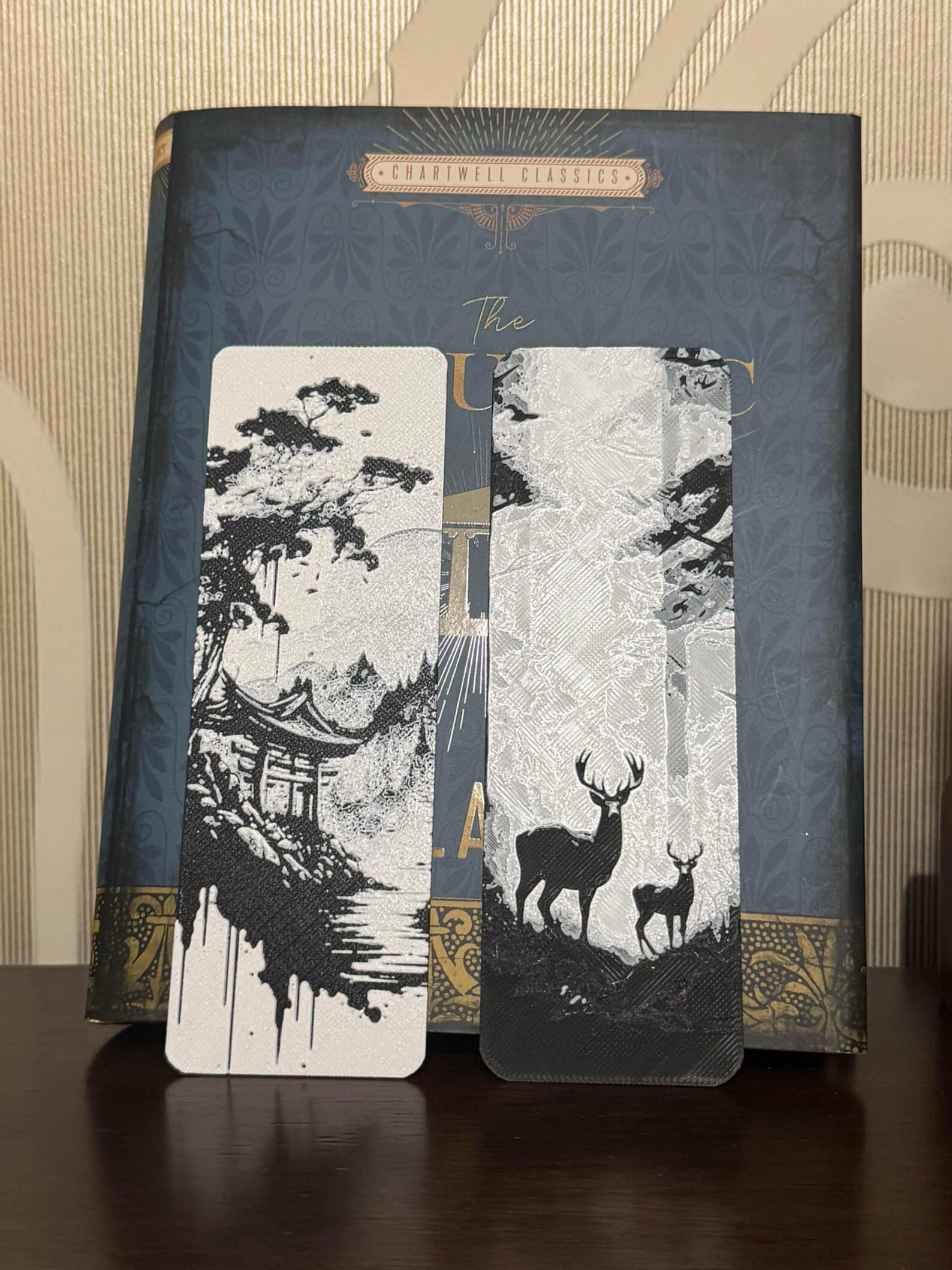 Black & White Bookmarks – Japanese Landscape/deer Design - Etsy