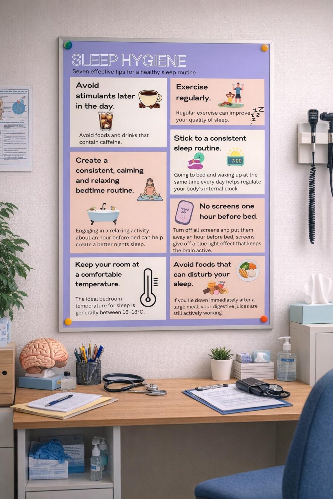 Sleep Hygiene Poster/leaflet, Mental Health, Therapy Room Decor, Self ...